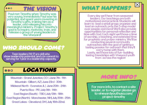 Project Timothy | Vineyard Youth USA